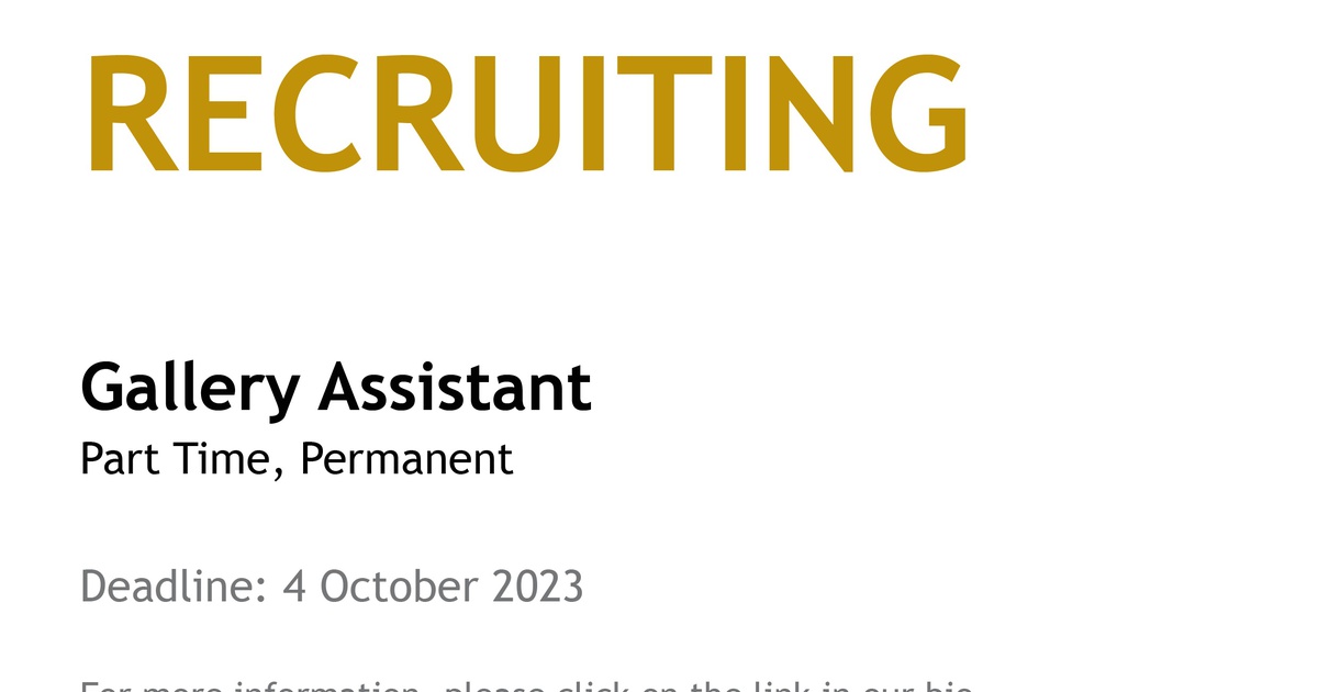 We are recruiting a Gallery Assistant | Gerald Moore Gallery